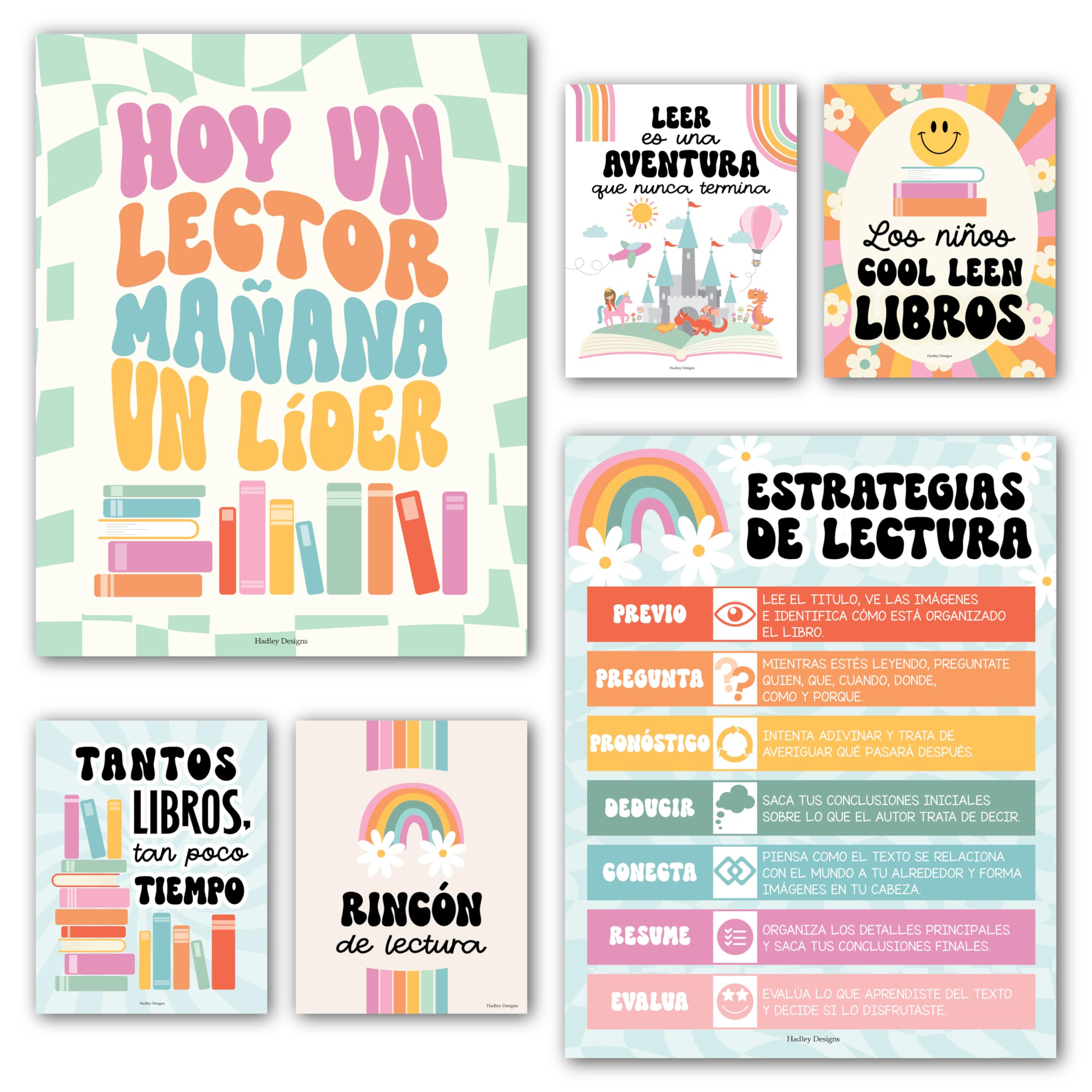 Retro Spanish Reading Posters – Hadley Designs Prek