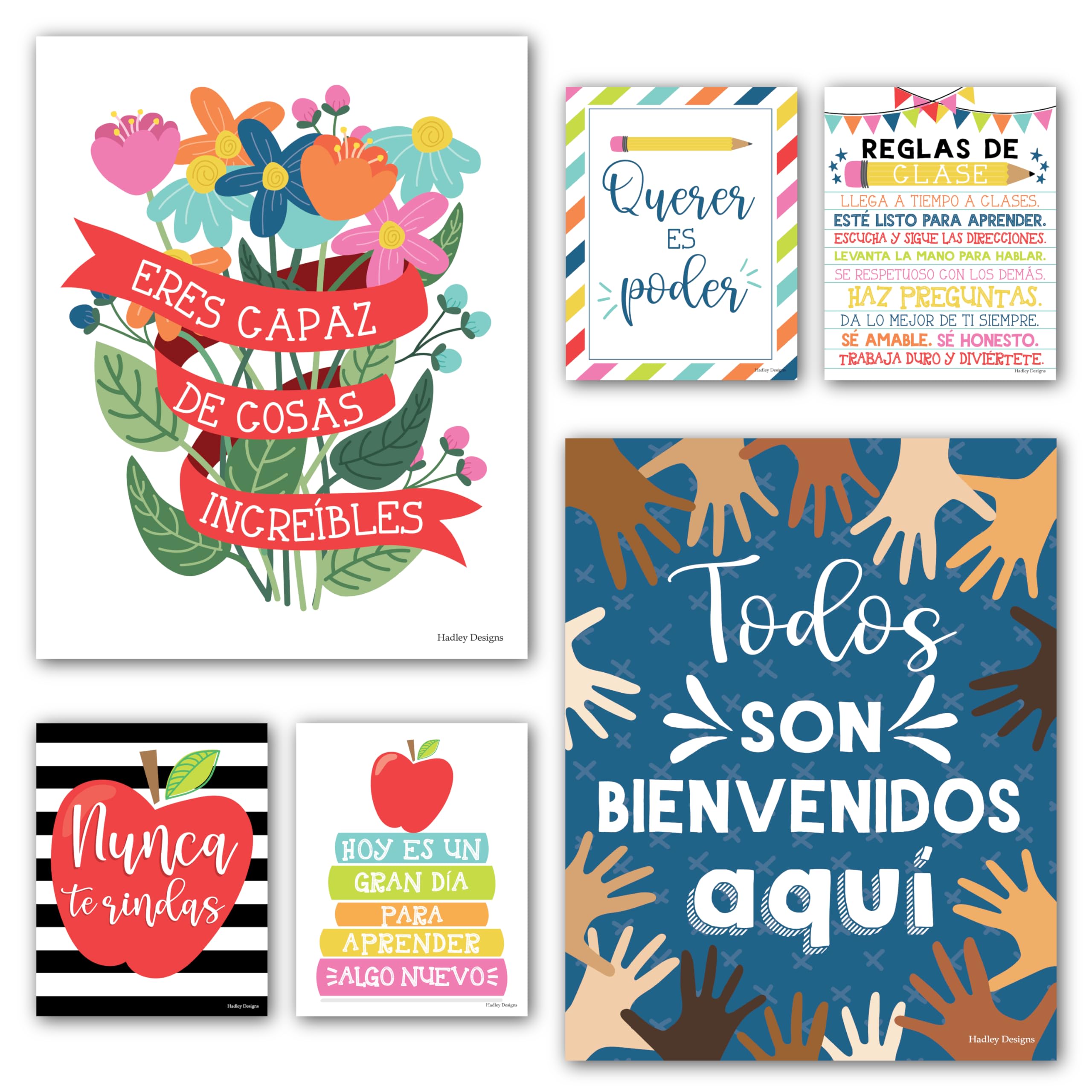 Colorful Spanish Motivational Classroom Posters – Hadley Designs Prek