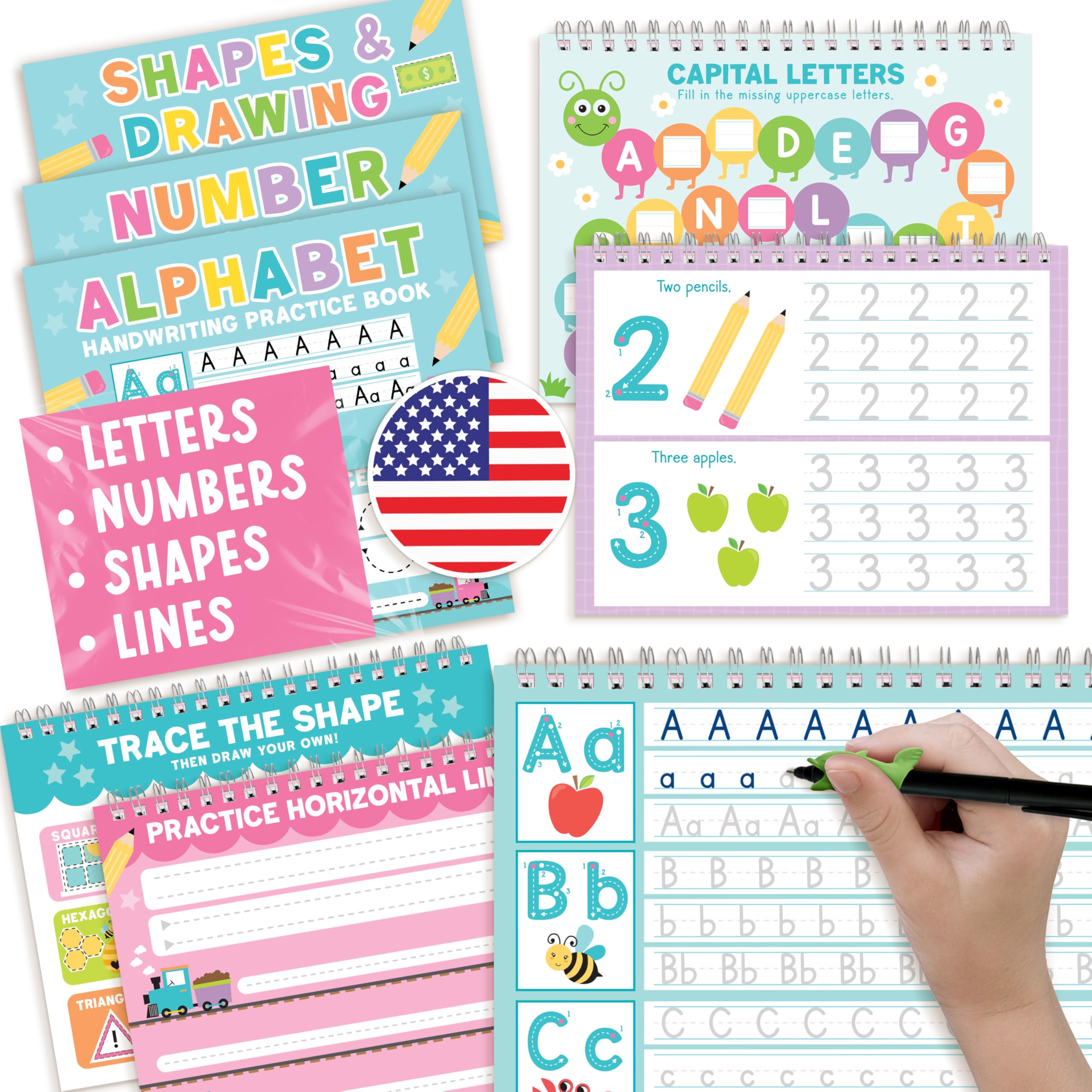 Kids Handwriting Practice Magic Copybooks (Reusable) | ABC Tracing + N ...