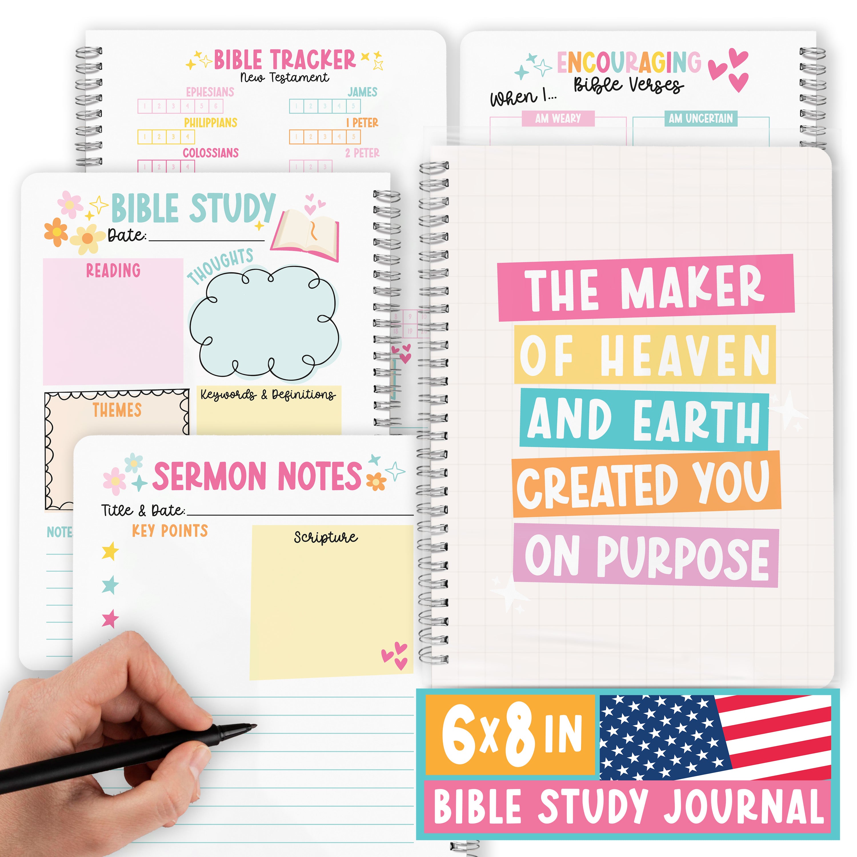 Guided Bible Study Journal for Women & Men - Church Notes & Christian ...
