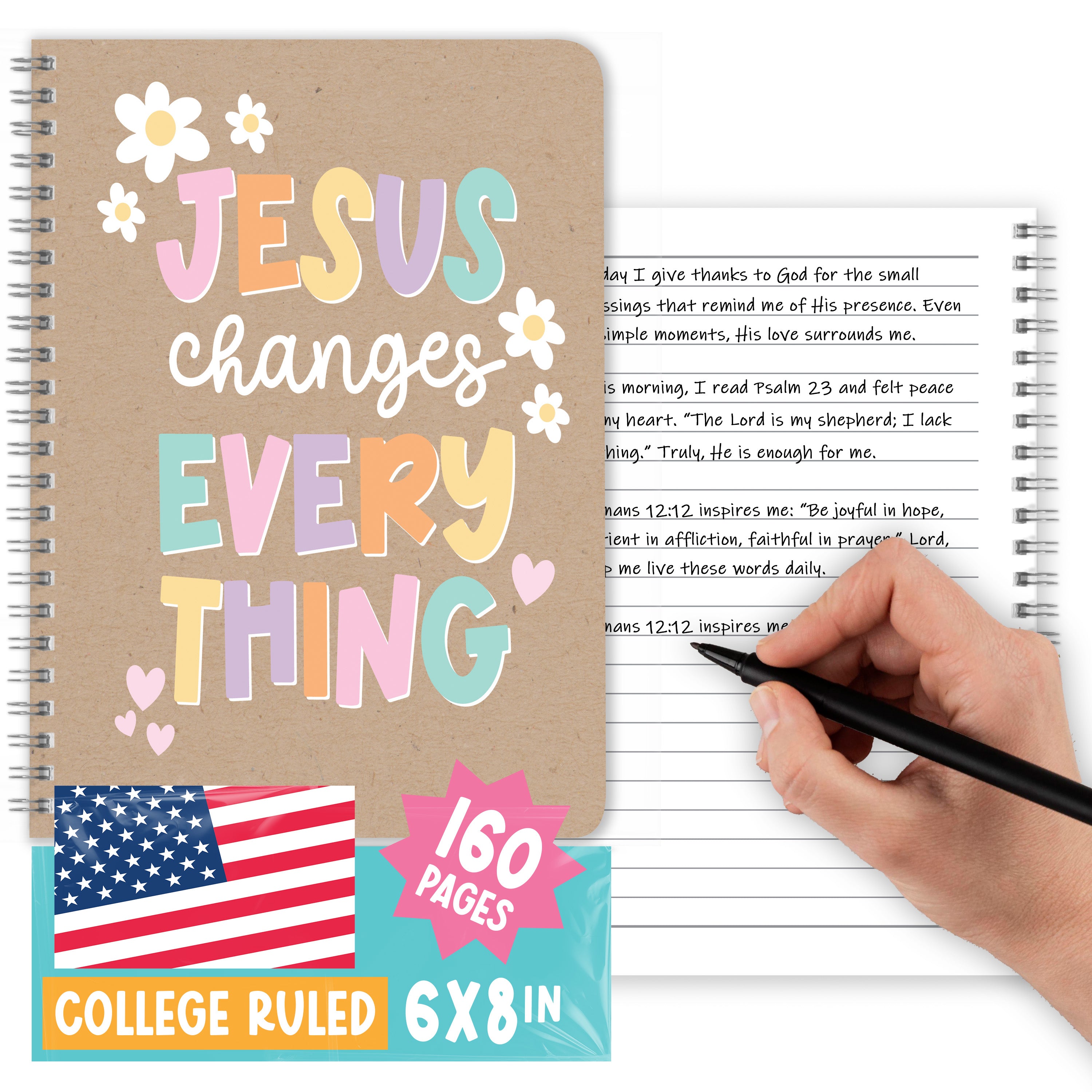 Christian Journals for Women - Bible Journaling, Daily Scripture Noteb ...