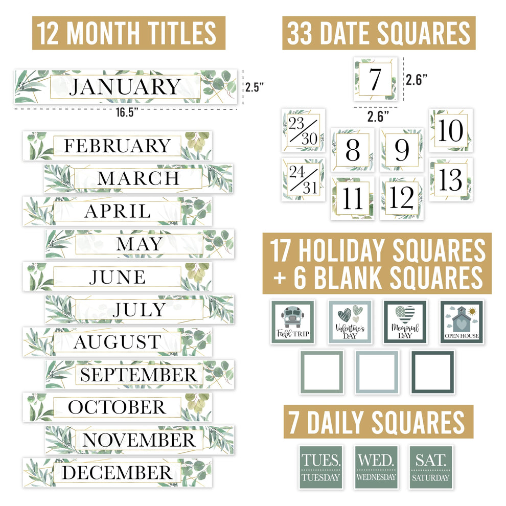 Classroom Calendar Set - Bulletin Board Calendar for Classroom, School ...