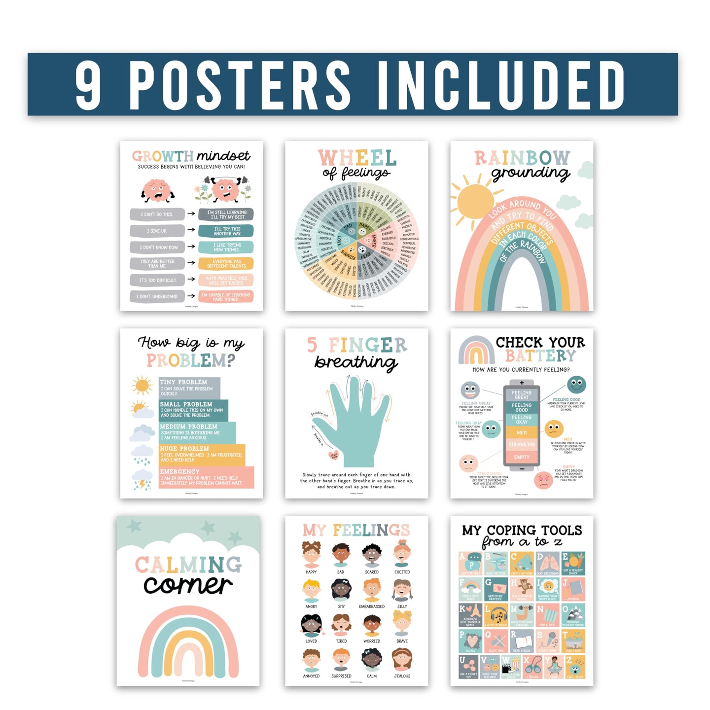 Emotional Intelligence Kit, Boho Pack of 9 – Hadley Designs Prek