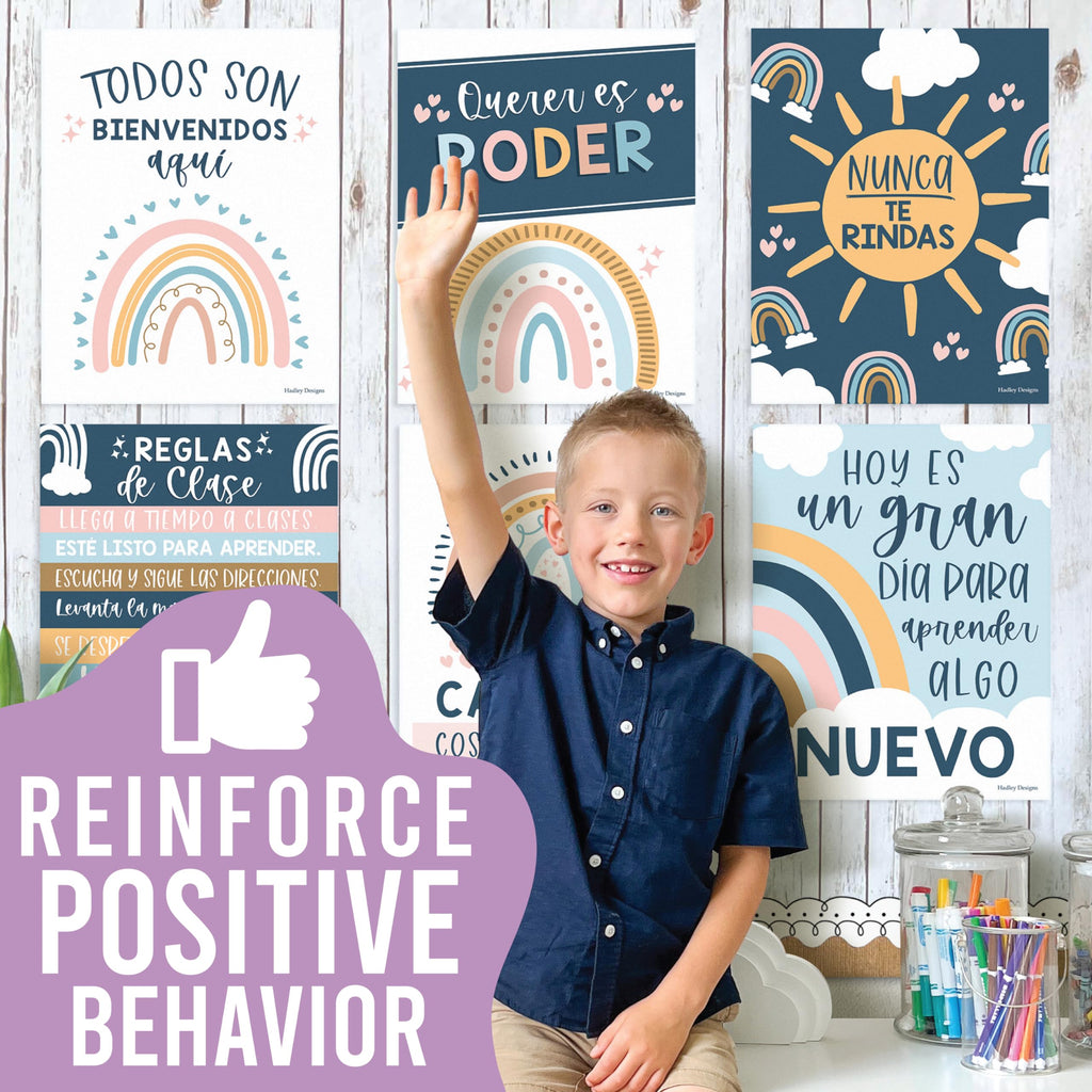 Spanish Motivational Posters, Boho Pack of 6 – Hadley Designs Prek