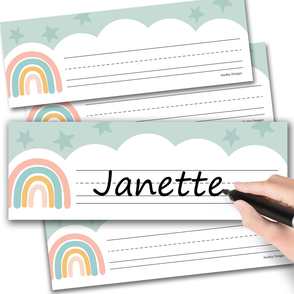 Classroom Name Plates, Boho Pack of 25 – Hadley Designs Prek