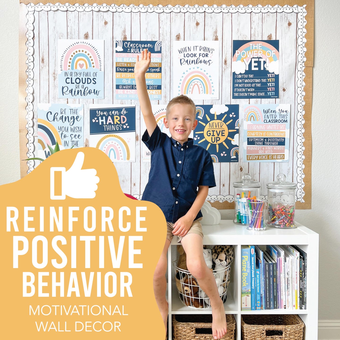 Motivational Classroom Posters, Boho Pack of 9 – Hadley Designs Prek