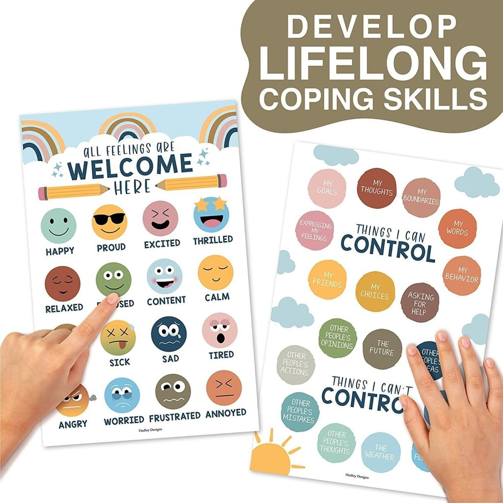 Emotional Intelligence Growth Kit: Boho 4 Poster Pack – Hadley Designs Prek