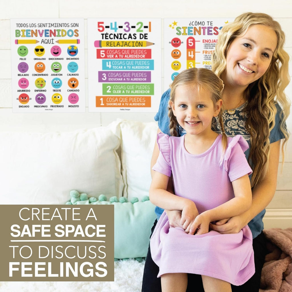 Spanish Calming Corner Kit: Colorful 6 Poster Pack – Hadley Designs Prek