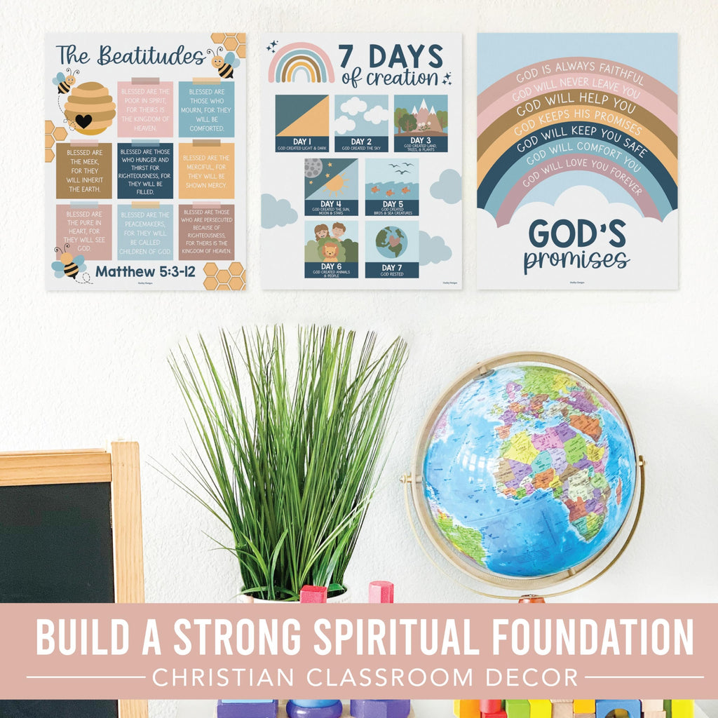 Bible Learning Kit, Boho 9 Poster Pack – Hadley Designs Prek