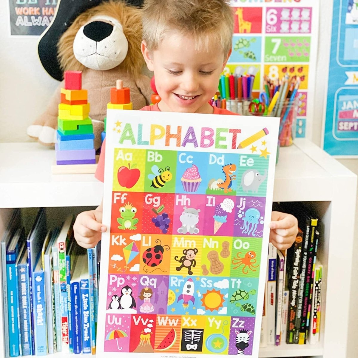 PreK Early Learning Kit, Colorful 16 Poster Pack – Hadley Designs Prek