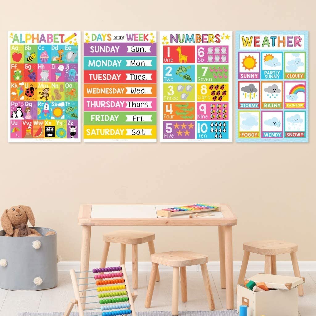 PreK Early Learning Kit, Colorful 16 Poster Pack – Hadley Designs Prek